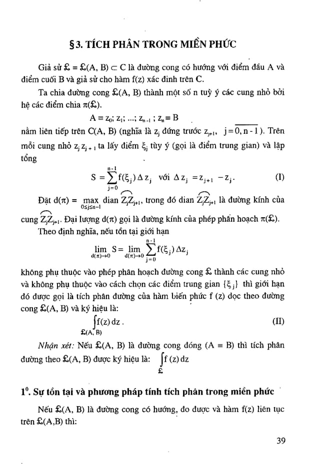 Hàm biến phức , Nguyễn Thủy Thanh ( function ) | PDF