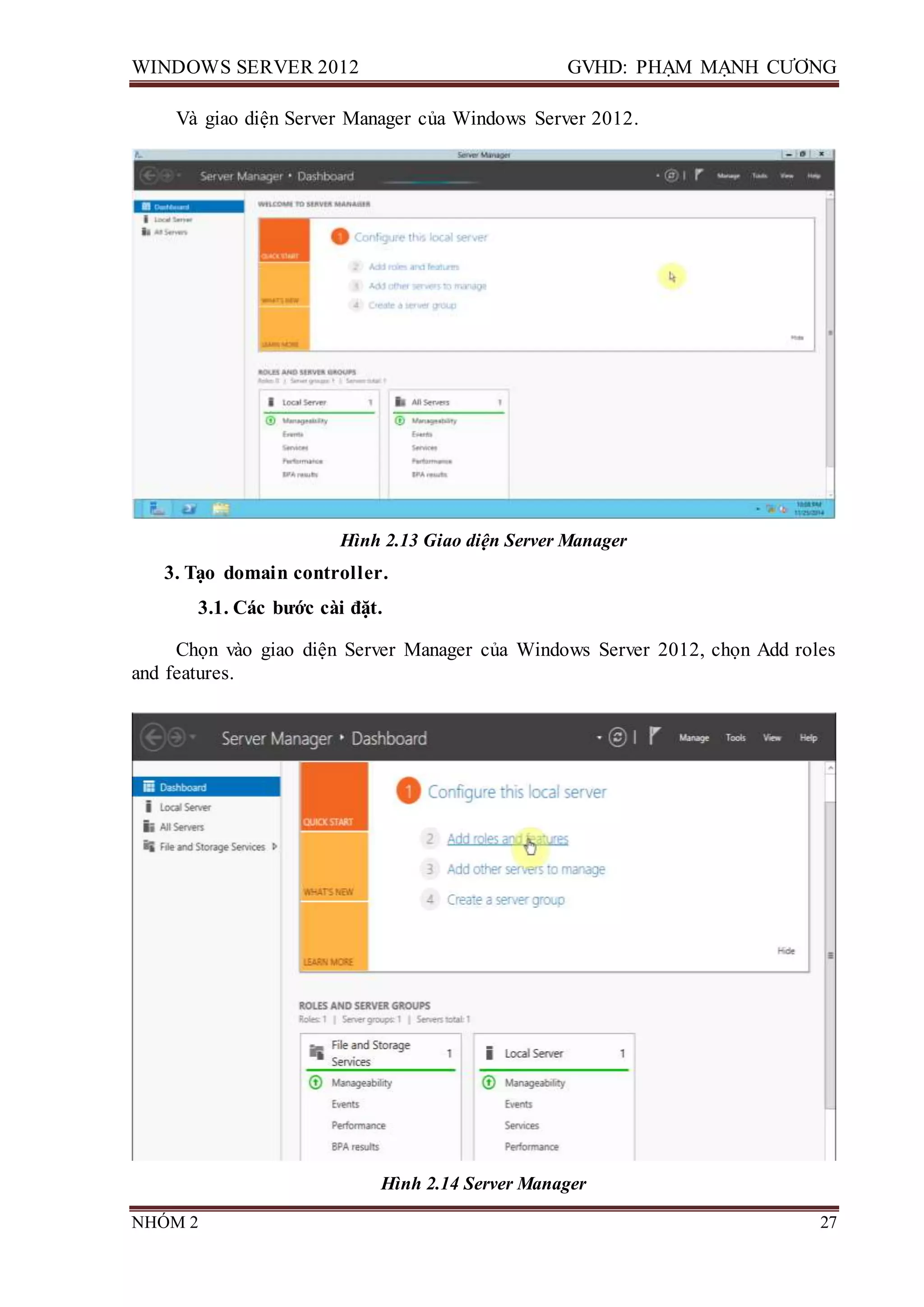 Đề tài: Nghiên cứu và triển khai hệ thống Windown Server 2012 | DOCX