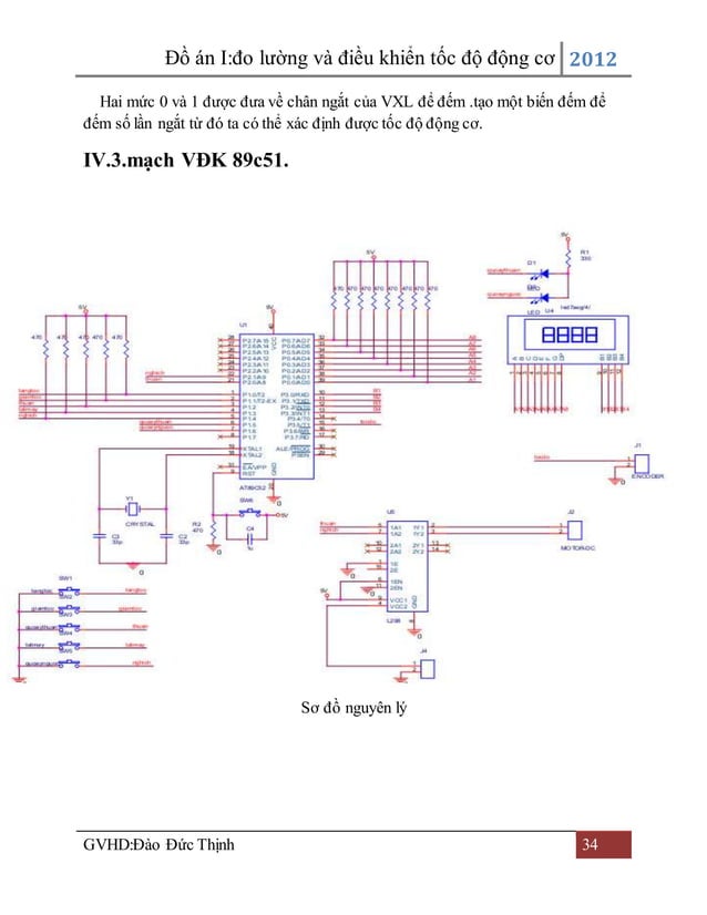 Đề tài: Đo và điều khiển tốc độ động cơ dùng 8051, HAY | DOCX