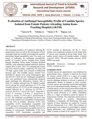 Evaluation of Antifungal Susceptibility Profile of Candida Species ...