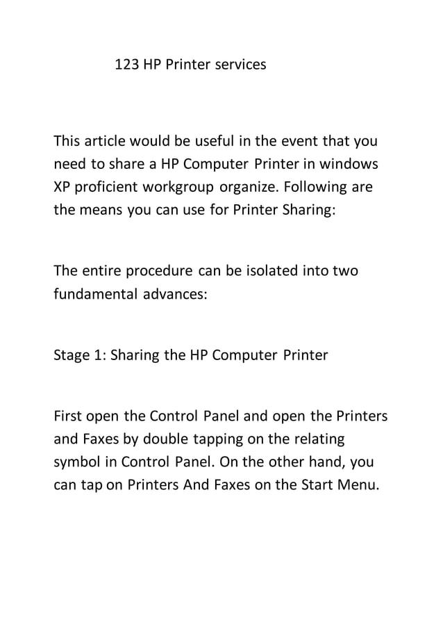 123 hp printer setup | DOCX