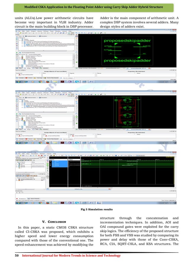 Modified CSKA Application in the Floating Point Adder using Carry Skip Adder Hybrid Structure | PDF