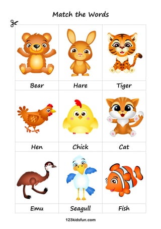 Match words and animals flashcards 1-2-3.pdf