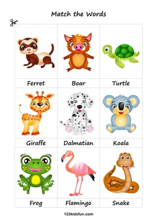 Match words and animals flashcards 3.pdf