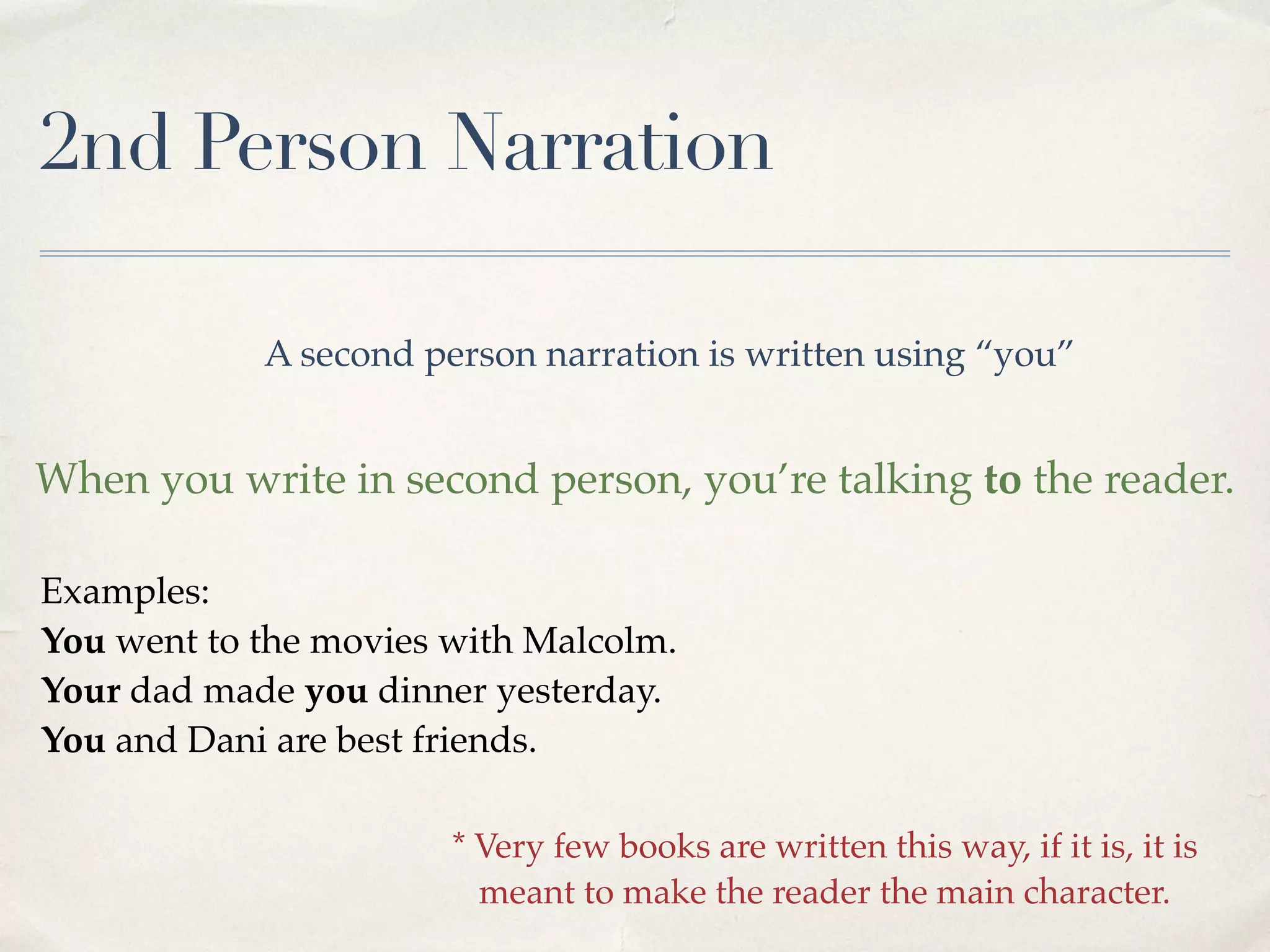 Narration: 1st, 2nd, and 3rd | PDF