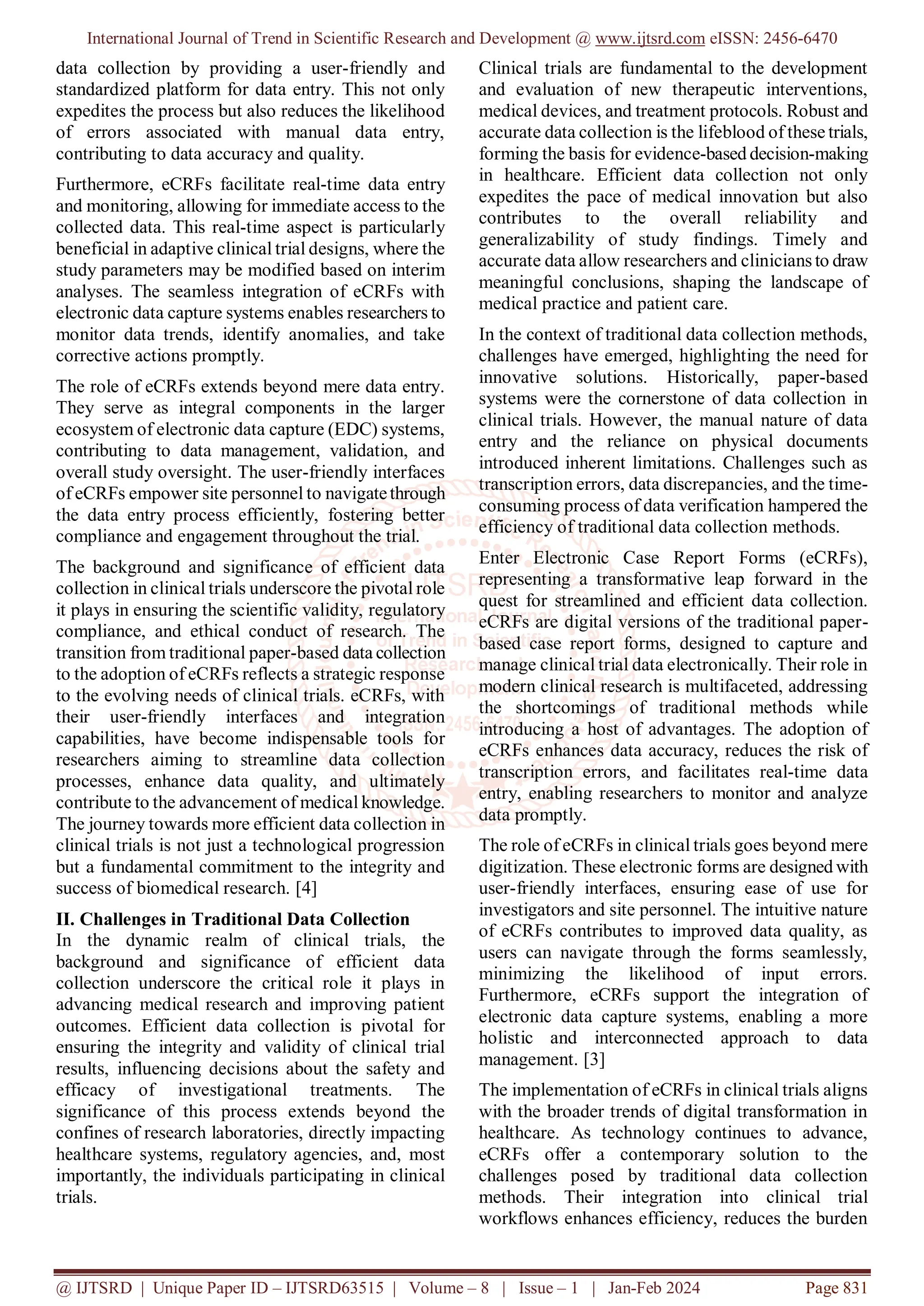 Streamlining Data Collection eCRF Design and Machine Learning | PDF Streamlining Data Collection eCRF Design and Machine Learning | PDF