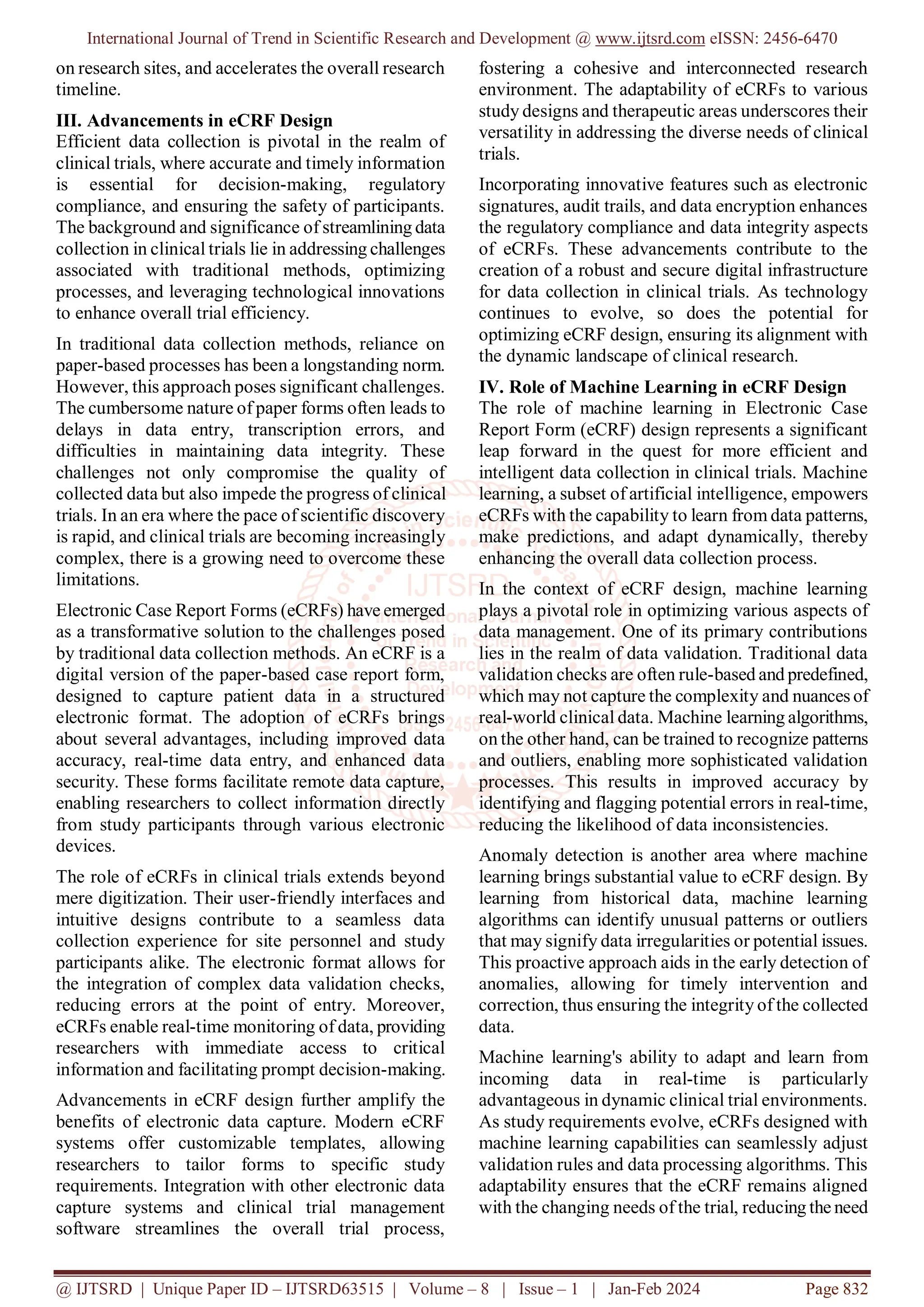 Streamlining Data Collection Ecrf Design And Machine Learning Pdf