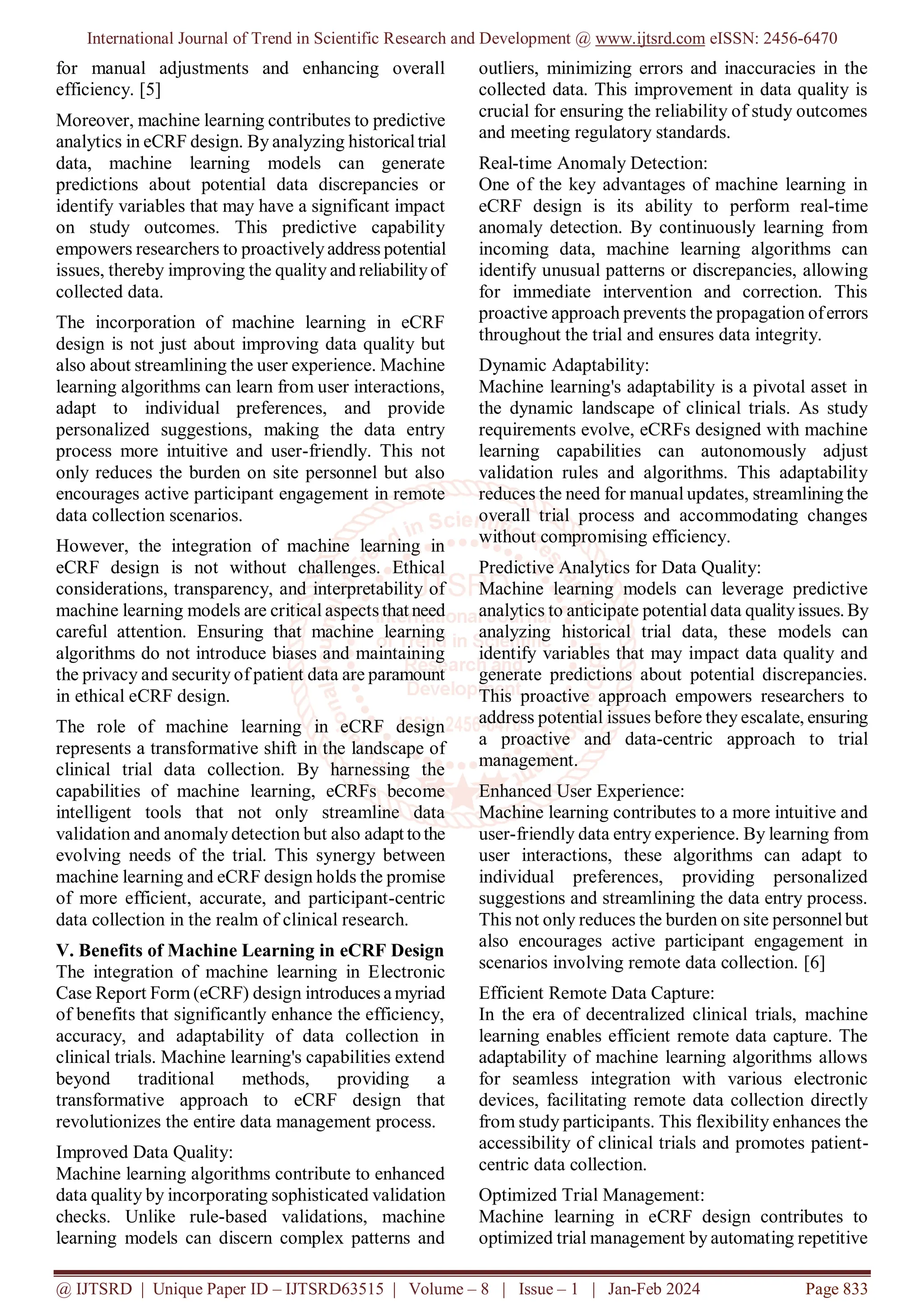 Streamlining Data Collection Ecrf Design And Machine Learning Pdf Business Business And