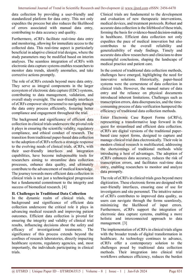 Streamlining Data Collection eCRF Design and Machine Learning | PDF