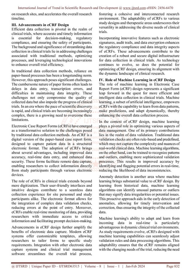 Streamlining Data Collection eCRF Design and Machine Learning | PDF Streamlining Data Collection eCRF Design and Machine Learning | PDF