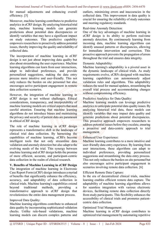 Streamlining Data Collection eCRF Design and Machine Learning | PDF Streamlining Data Collection eCRF Design and Machine Learning | PDF