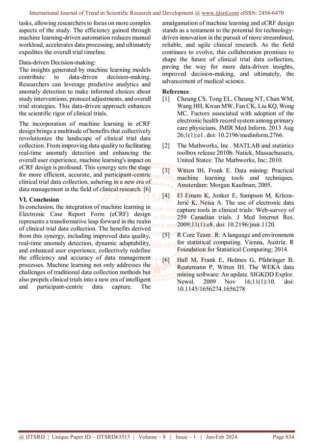 Streamlining Data Collection eCRF Design and Machine Learning | PDF Streamlining Data Collection eCRF Design and Machine Learning | PDF