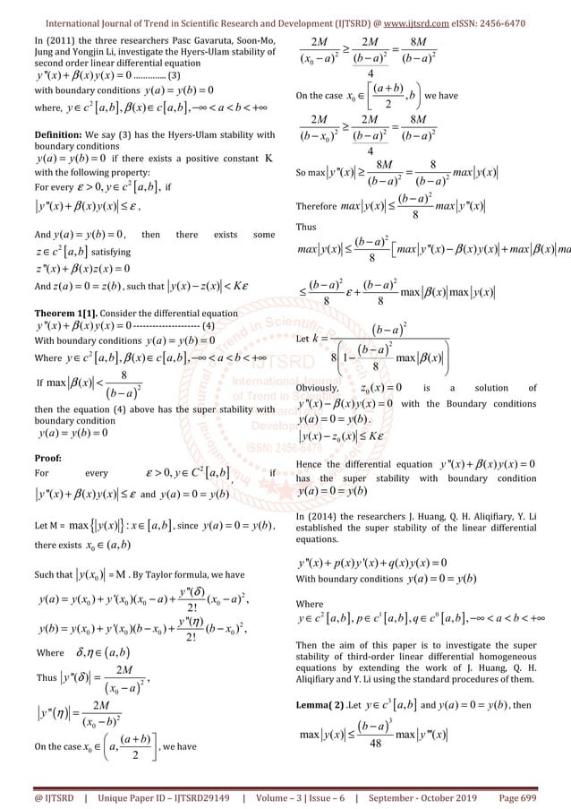 The Super Stability of Third Order Linear Ordinary Differential Homogeneous Equation with ...