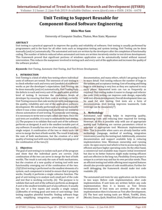 Unit Testing to Support Reusable for Component-Based Software ...