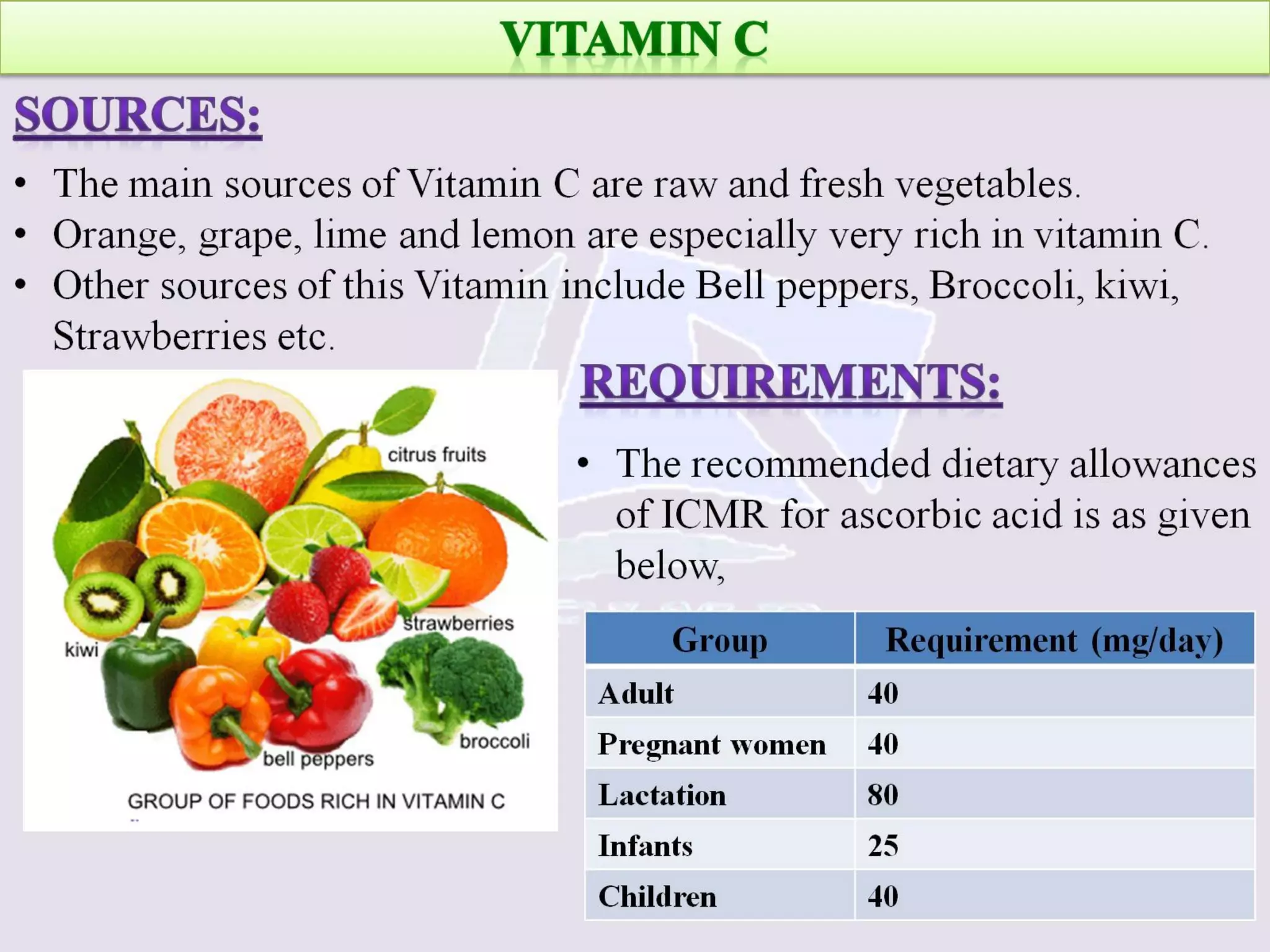 VITAMINS (Classification, sources, Functions, Requirement and Deficiency conditions) | PDF