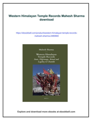Western Himalayan Temple Records Mahesh Sharma | PDF