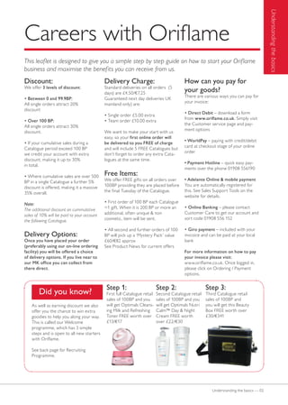 HOW TO START YOUR ORIFLAME BUSINESS Helping you maximise the benefits ...