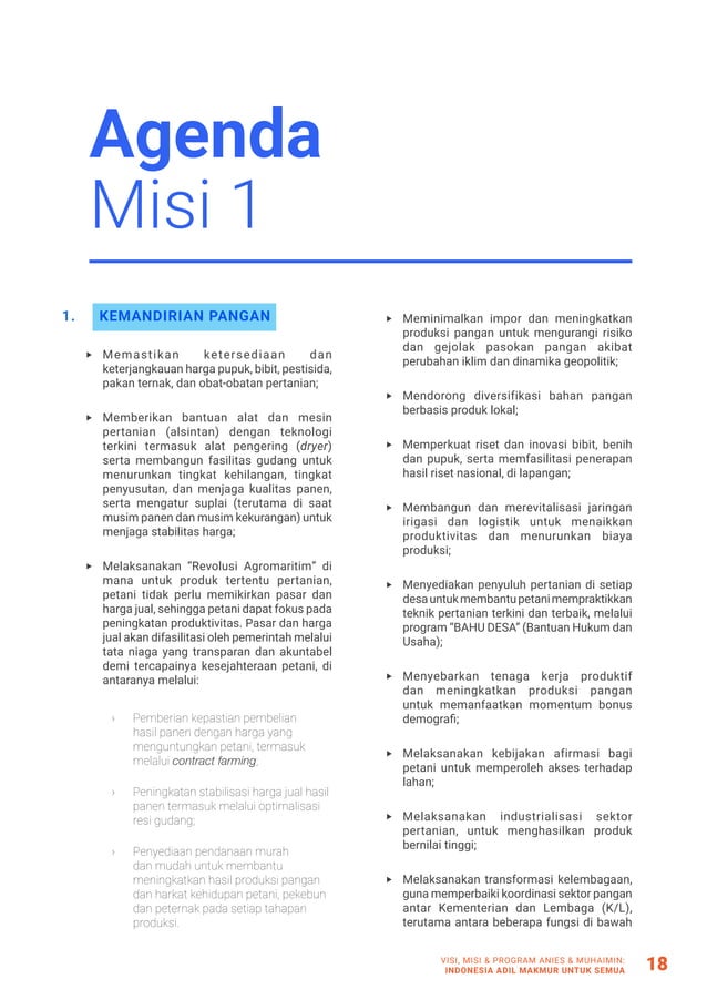 VISI MISI PASLON 01 - ANIES BASWEDAN - CAK IMIN | PDF