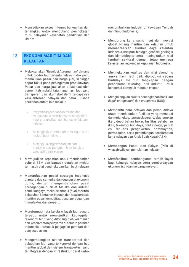 VISI MISI PASLON 01 - ANIES BASWEDAN - CAK IMIN | PDF