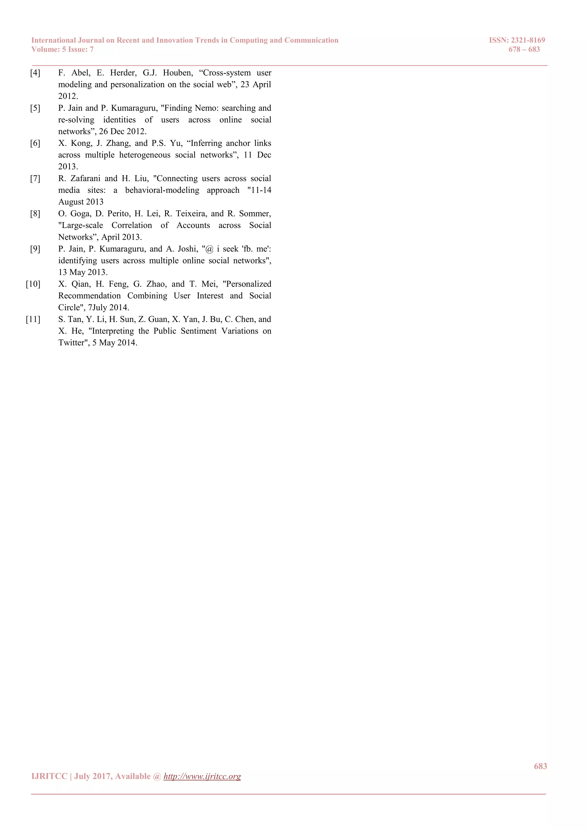 Cross-Site Bonding of Anonymous Users in Multiple Social Media Networks | PDF | Social ...