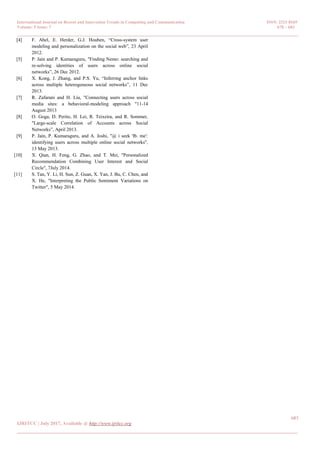 Cross-Site Bonding of Anonymous Users in Multiple Social Media Networks | PDF | Social ...