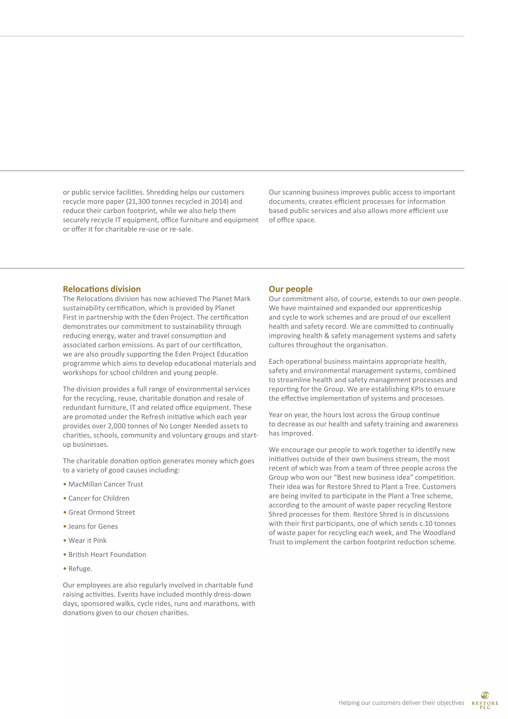 Restore plc Corporate Brochure | PDF