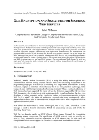 XML Encryption and Signature for Securing Web Services | PDF