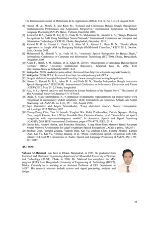 PERFORMANCE ANALYSIS OF DIFFERENT ACOUSTIC FEATURES BASED ON LSTM FOR BANGLA SPEECH RECOGNITION ...