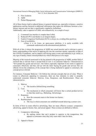 CHALLENGES IN SIGNIFICANT ADOPTION OF ACTIVE QUEUE MANAGEMENT IN THE PHILIPPINES’ CONSUMER SPACE ...