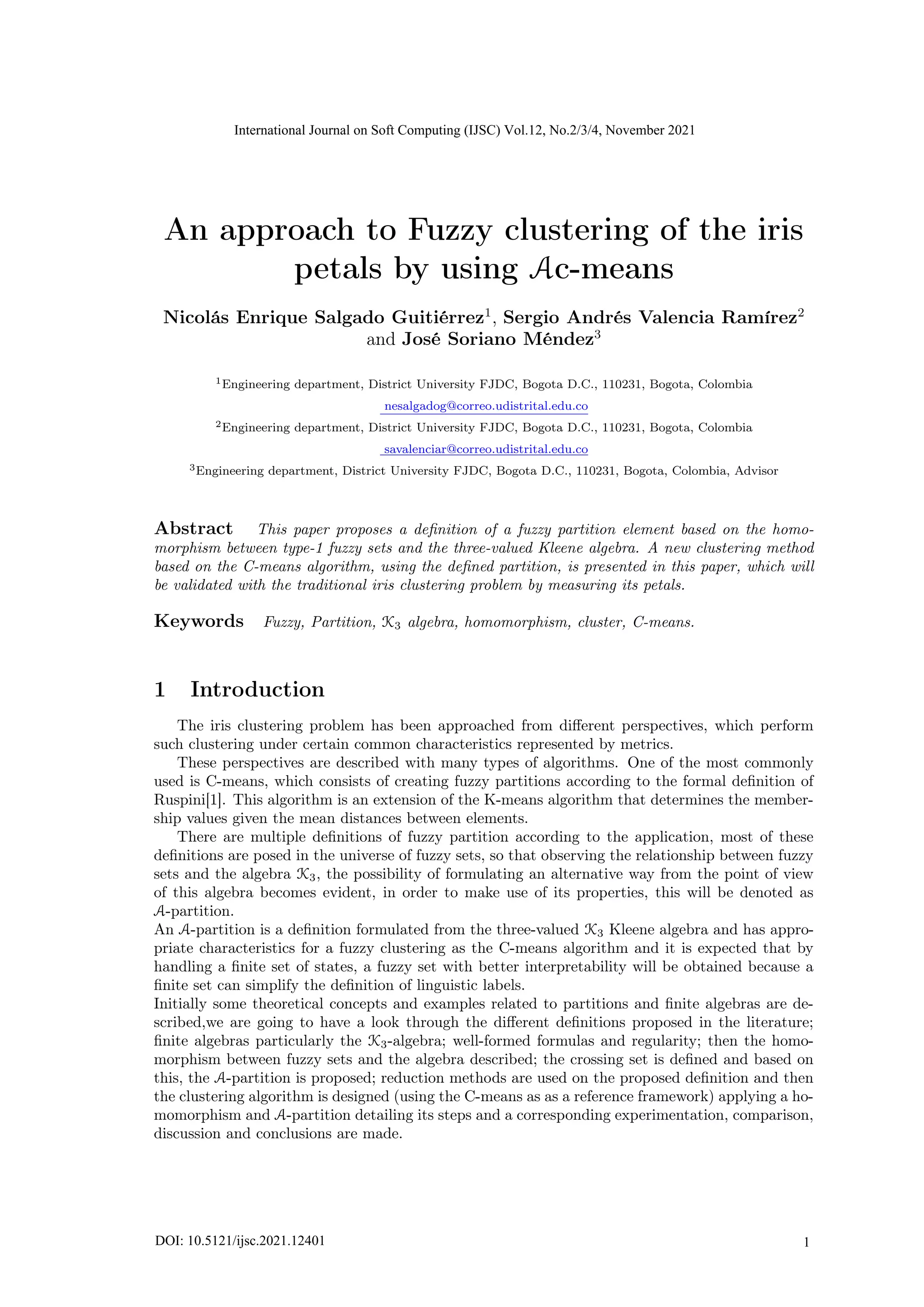 An approach to Fuzzy clustering of the iris petals by using Ac-means | PDF
