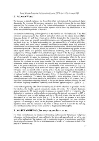 Modelling, Conception and Simulation of a Digital Watermarking System based on Hyperbolic ...