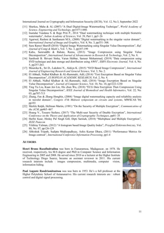 Multiple Image Watermarking based on SVD : Improving Capacity and Imperceptibility | PDF ...