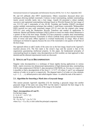 Multiple Image Watermarking based on SVD : Improving Capacity and Imperceptibility | PDF ...