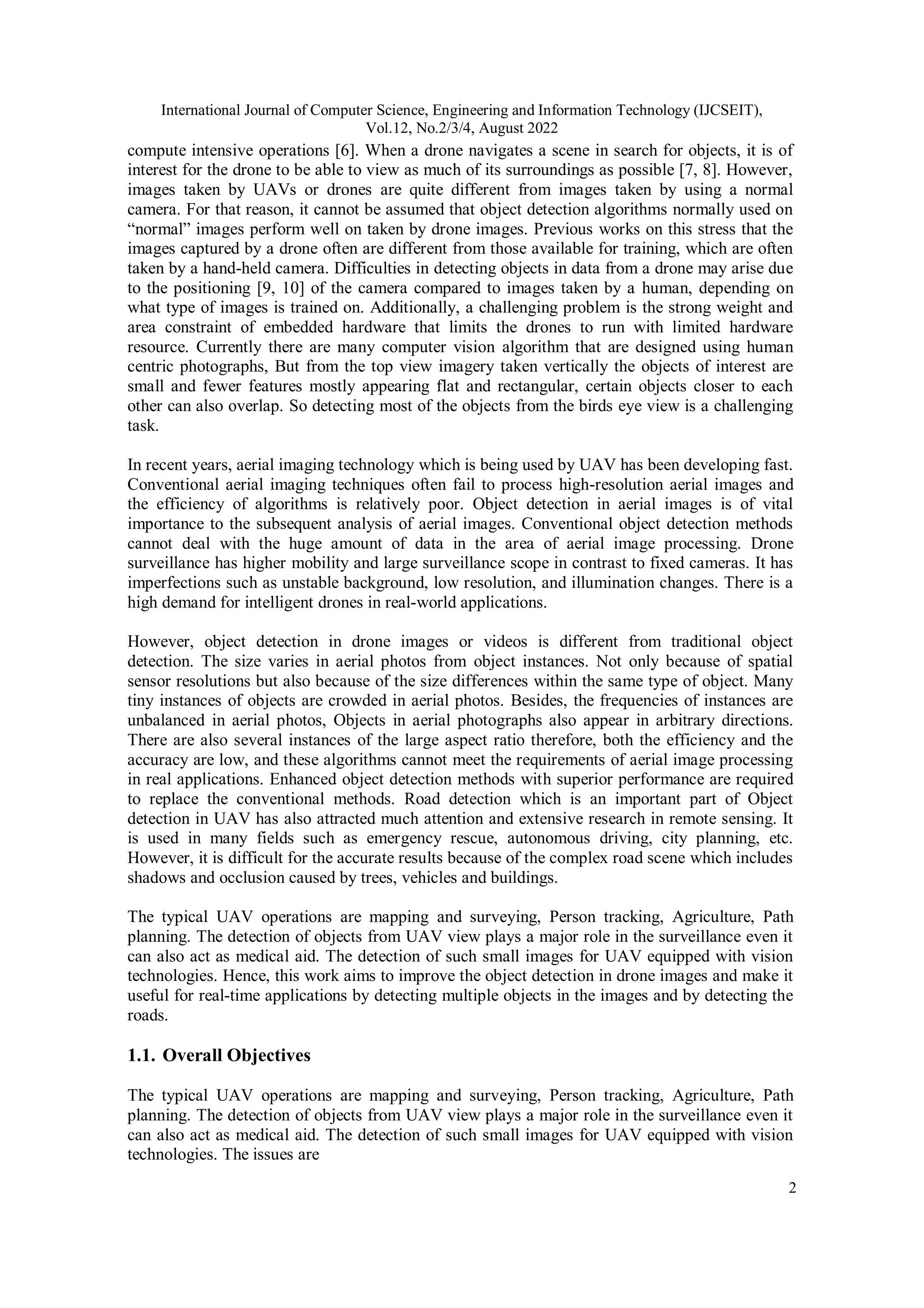 Multiple Objects And Road Detection In Unmanned Aerial Vehicle Pdf