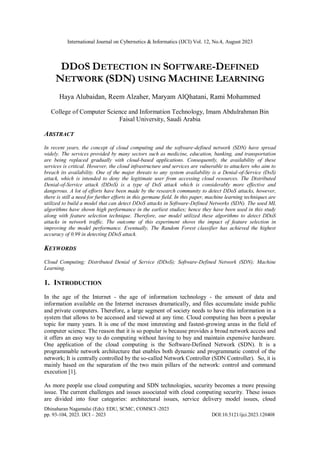 DDOS DETECTION IN SOFTWARE-DEFINED NETWORK (SDN) USING MACHINE LEARNING | PDF