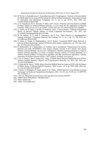 DDOS DETECTION IN SOFTWARE-DEFINED NETWORK (SDN) USING MACHINE LEARNING | PDF