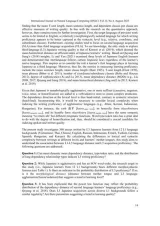 Language Distance and L3 Japanese Acquisition in Morphosyntactic Module | PDF