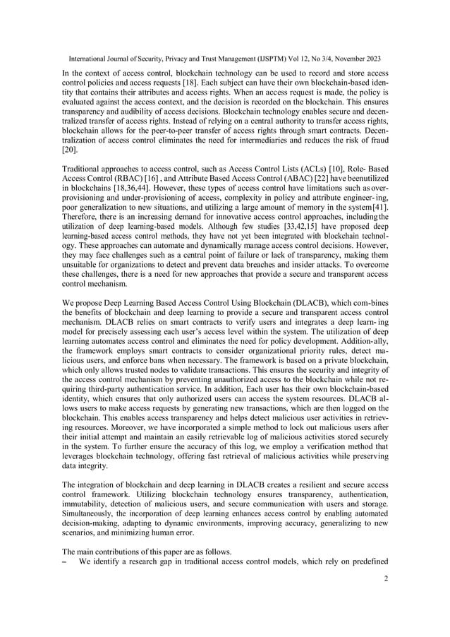 Deep Learning Meets Blockchain for Automated and Secure Access Control | PDF