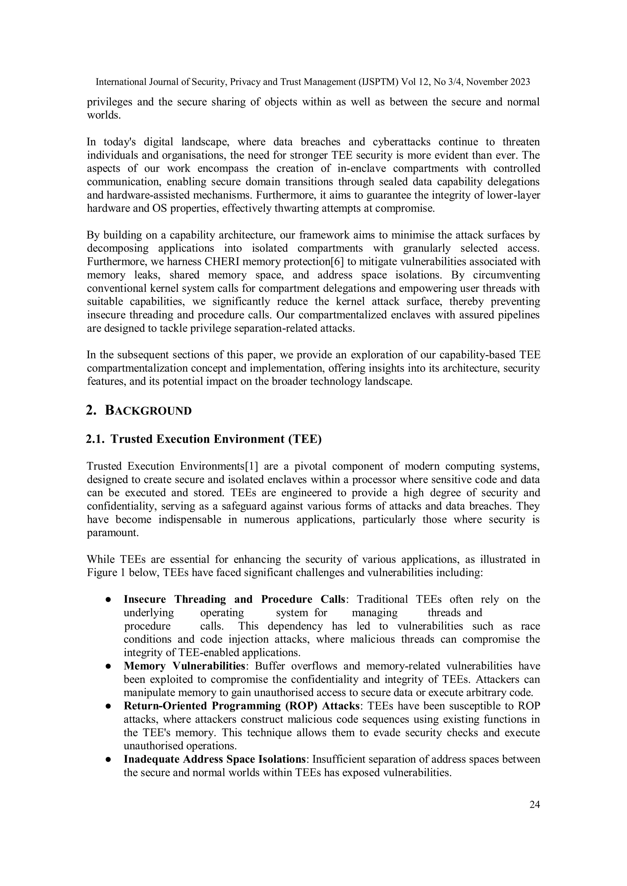 OBJECT CAPABILITY MODEL FOR TEE: A CHERI BASED COMPARTMENTALIZATION APPROACH | PDF