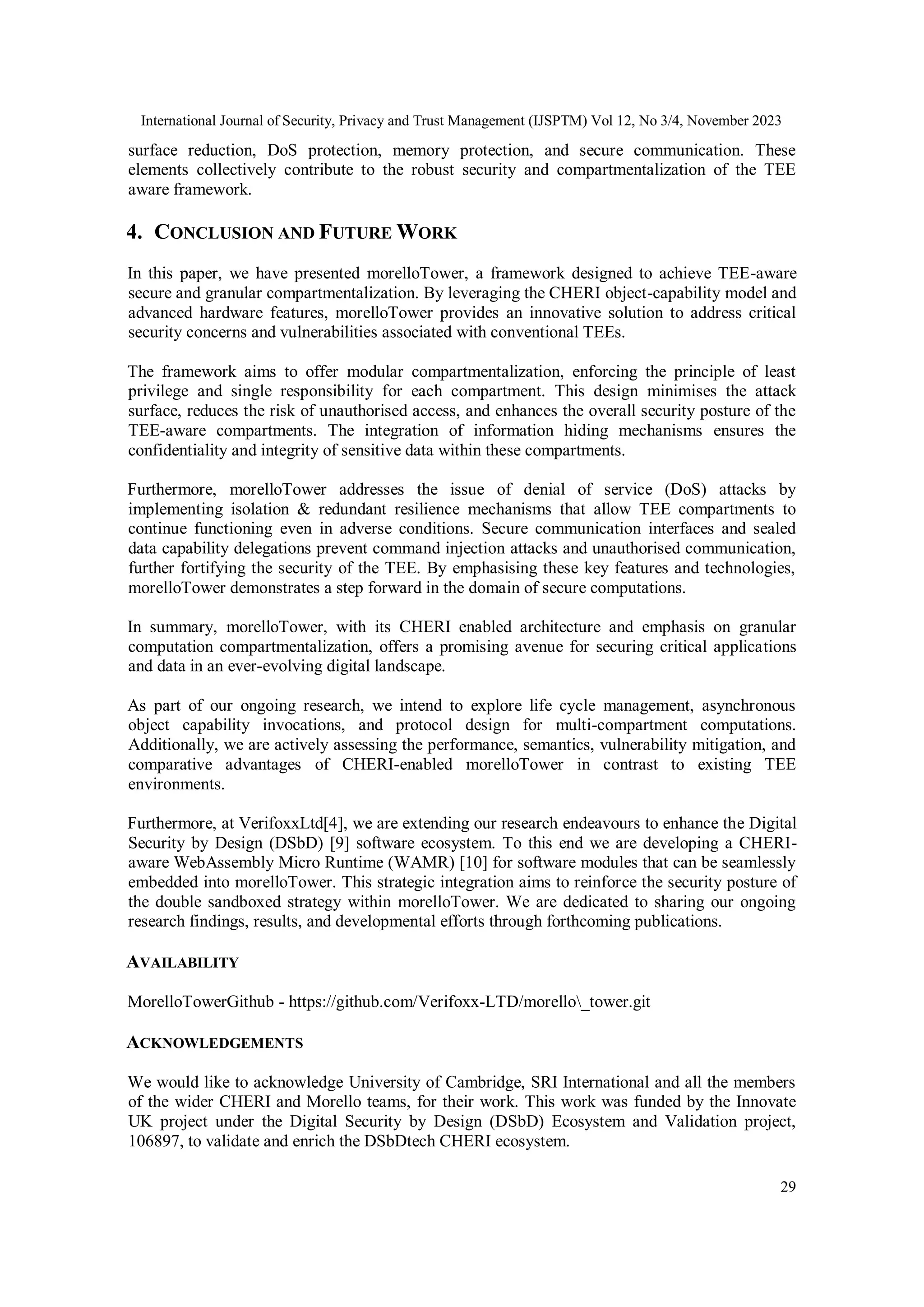 Object Capability Model for Tee: A Cheri Based Compartmentalization Approach | PDF