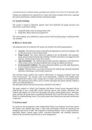 HEIGHT BASED WATER LEVEL INDICATOR AND PUMP CONTROL IOT SYSTEM WITH ...