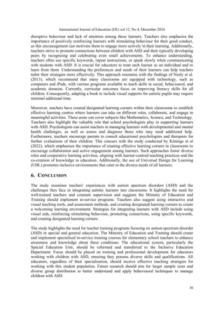 Inclusion of Learners with Autism Spectrum Disorders (ASD) in Lesotho Primary Schools | PDF