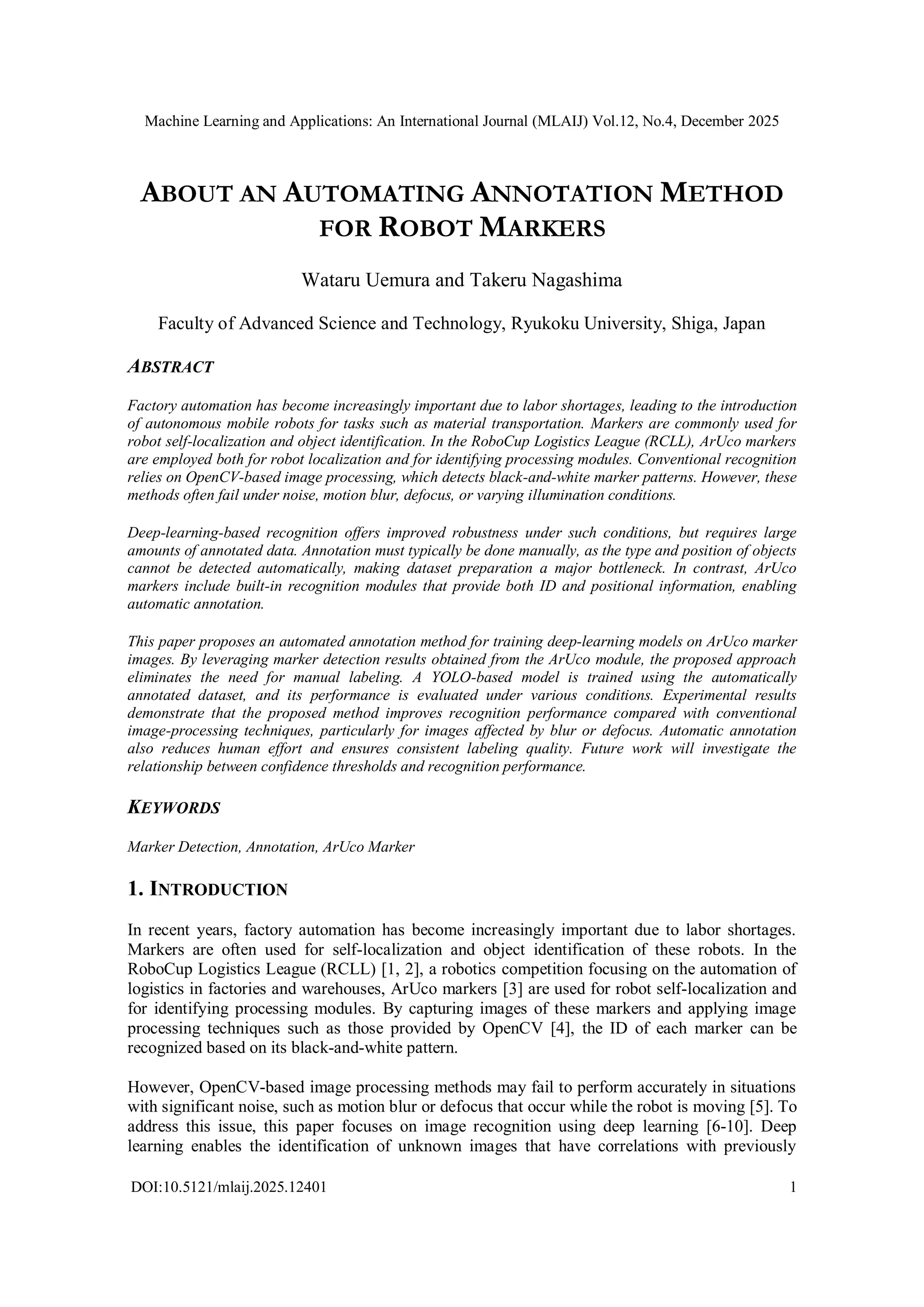 About an Automating Annotation Method for Robot Markers | PDF
