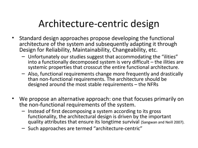 An architecture-centric approach for systems design | PPT
