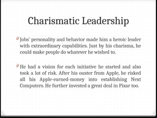 Slide Steve Jobs Leadership Analys for new leadership | PPT