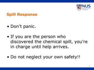 spill control in laboratory for university | PPT