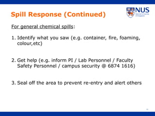 spill control in laboratory for university | PPT