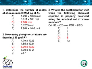 COURSE NAME: CHEMISTRY 101 COURSE CODE: 402101-4 | PPT