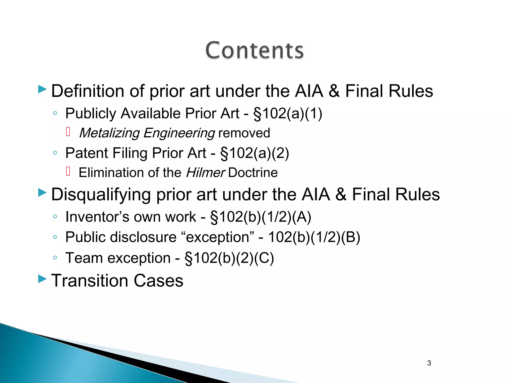 The American Invents Act (AIA): Final USPTO Rules | PPT