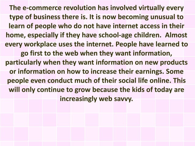 The e-Commerce Revolution | PPTX | Internet | Computing